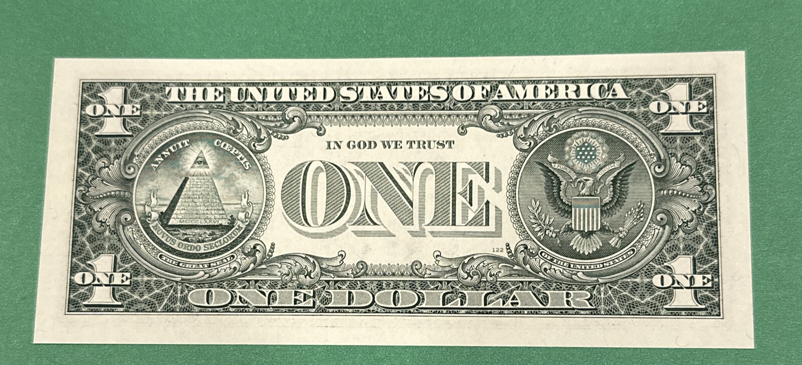 $1 One Dollar Bill Broken Ladder Note Fancy Serial UNC - Complete 0 ...