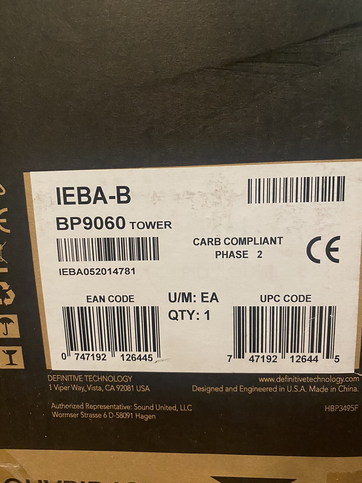 Definitive Technology BP9060 Tower Speaker with 10" Powered Woofer - Black for sale online | eBay