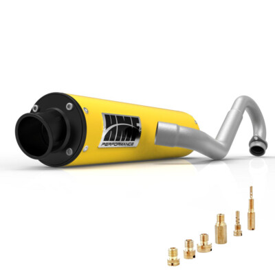 HMF Honda 400EX Full Exhaust Yellow w/Bk Turn Down + Jets (99-14) | eBay