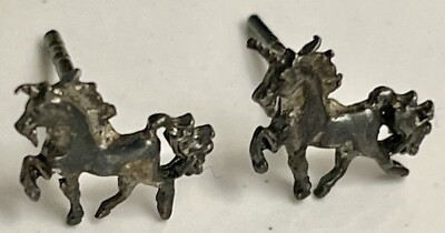 Sterling Silver Unicorn Stud Earrings Vintage HAN Signed Italian 925 | eBay