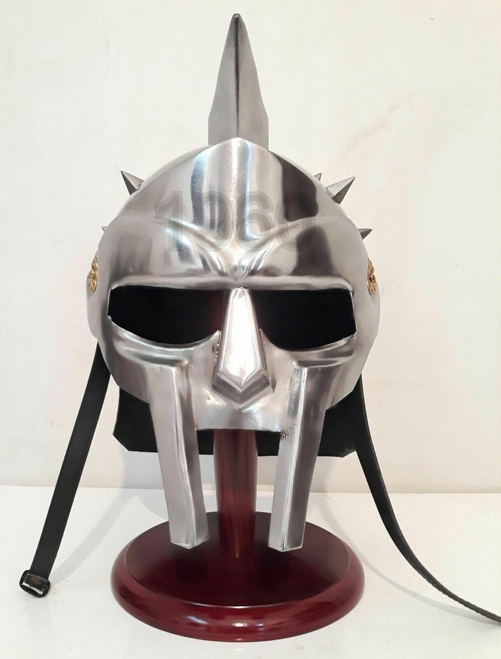 Medieval Roman Gladiator Maximus Spiked Armor Steel Helmet Halloween ...