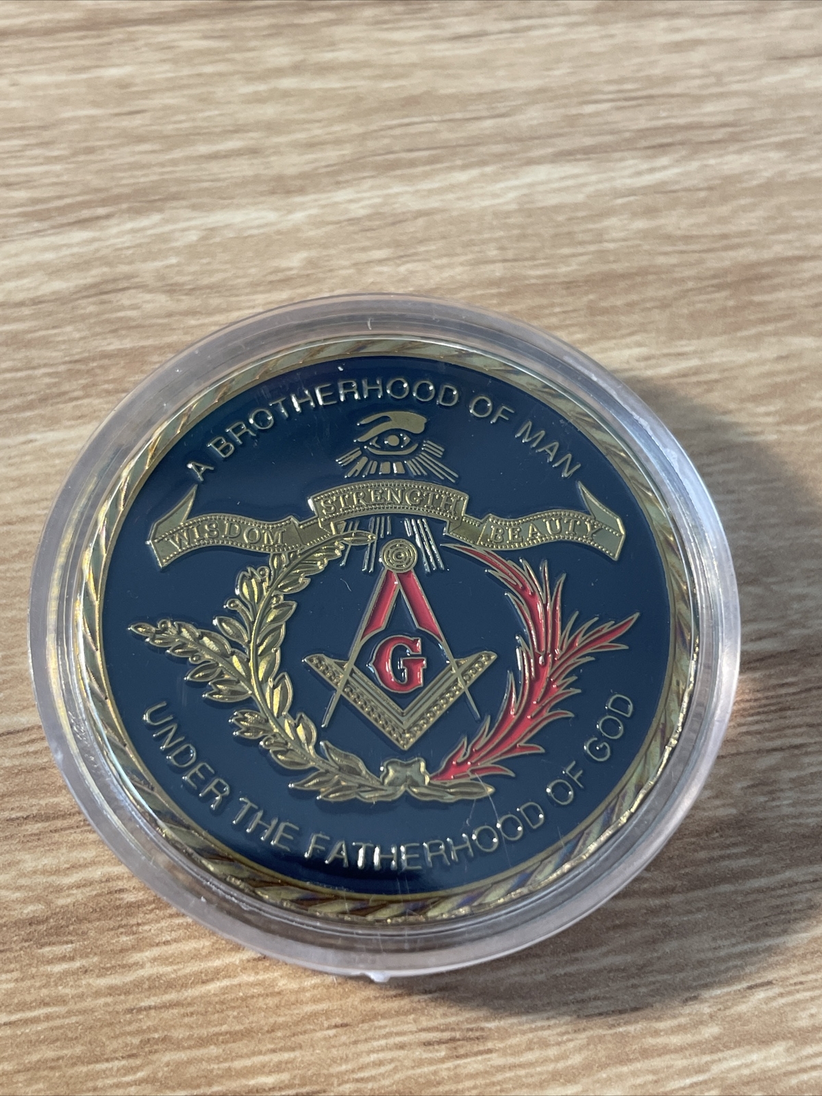 CHALLENGE COIN MASONS BROTHERHOOD OF MAN UNDER THE BROTHERHOOD OF GOD ...