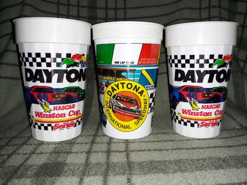 NASCAR Vintage 3 Plastic Collector Cups Daytona International Speedway ...