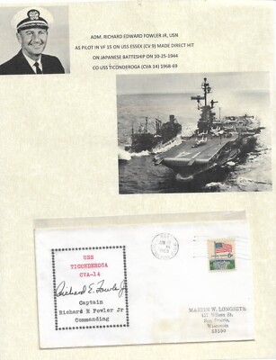 1969 Capt Richard Fowler Jr, USN C.O. USS Ticonderoga CVA-14 to ...
