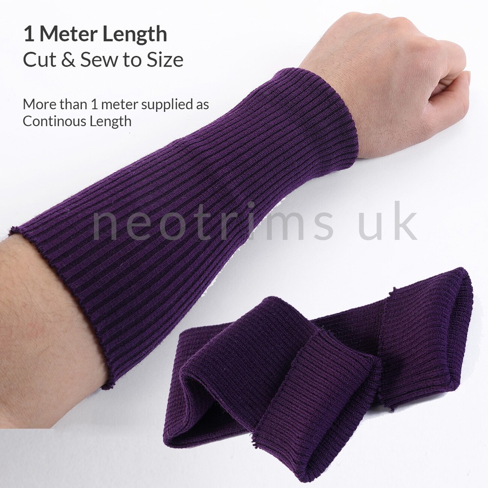 Knit Rib Cuff Stretch Ribbed Fabric Cuffing Trim Revamp Clothing Jacket ...