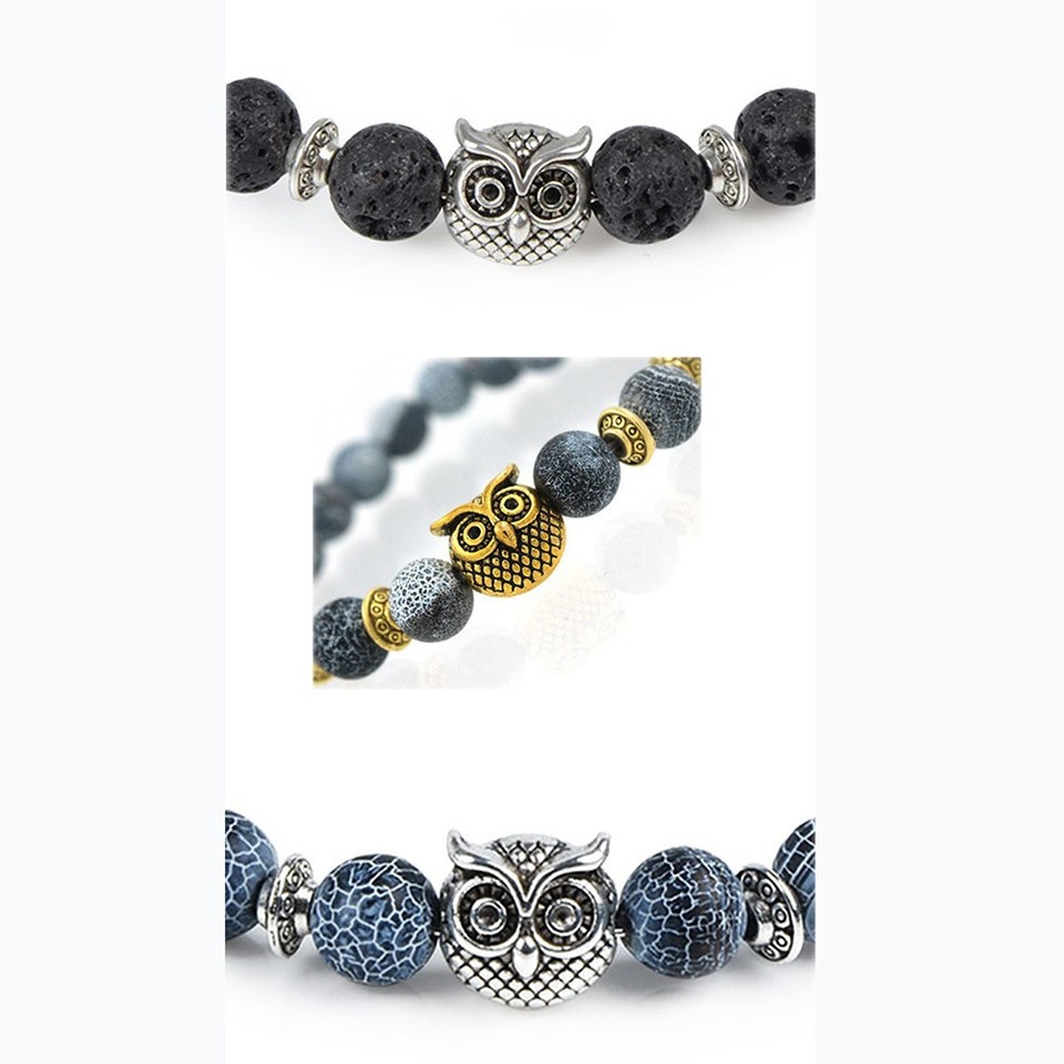 20 Pcs Owl and Skull Spacer Beads Pendant Ornaments Alloy Ball Charm ...