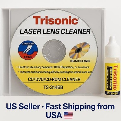DVD Blue-Ray Laser Lens Cleaner Disc w/ Solution And DVD PLAYERS Free ...