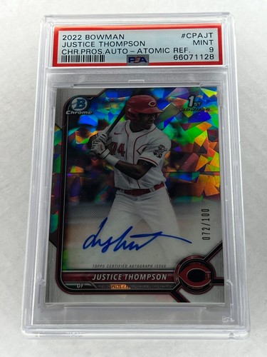 2022 Bowman - Autographs Justice Thompson #CPA-JT Atomic Refractor /100 ...