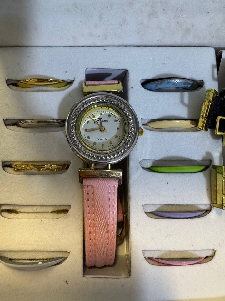 Watch Frondini Women’s Quartz Gift Set Interchangeable Straps & Bezels ...