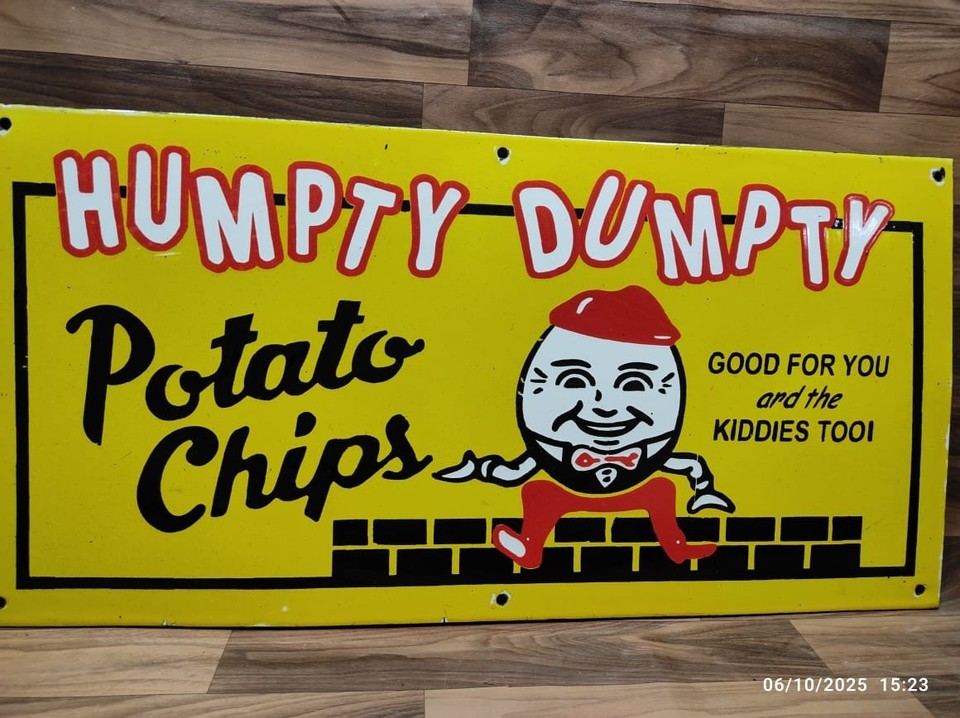 Porcelain Humpty Dumpty Enamel Metal Sign Plate Size 30" x 15" Inches ...