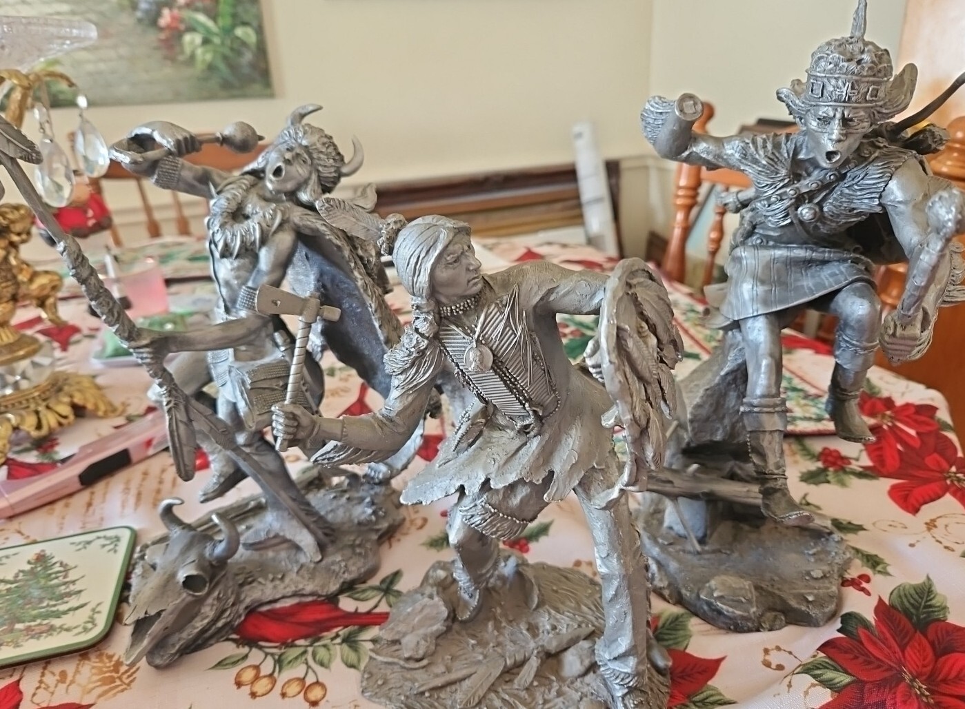 JIM PONTER 3 Large Native American Pewter Sculptures All Numbered 238/ ...