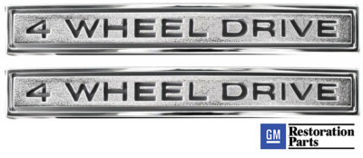 68-72 Chevy/GMC K10 Truck LH & RH "4 Wheel Drive" Fender Emblems Pair ...
