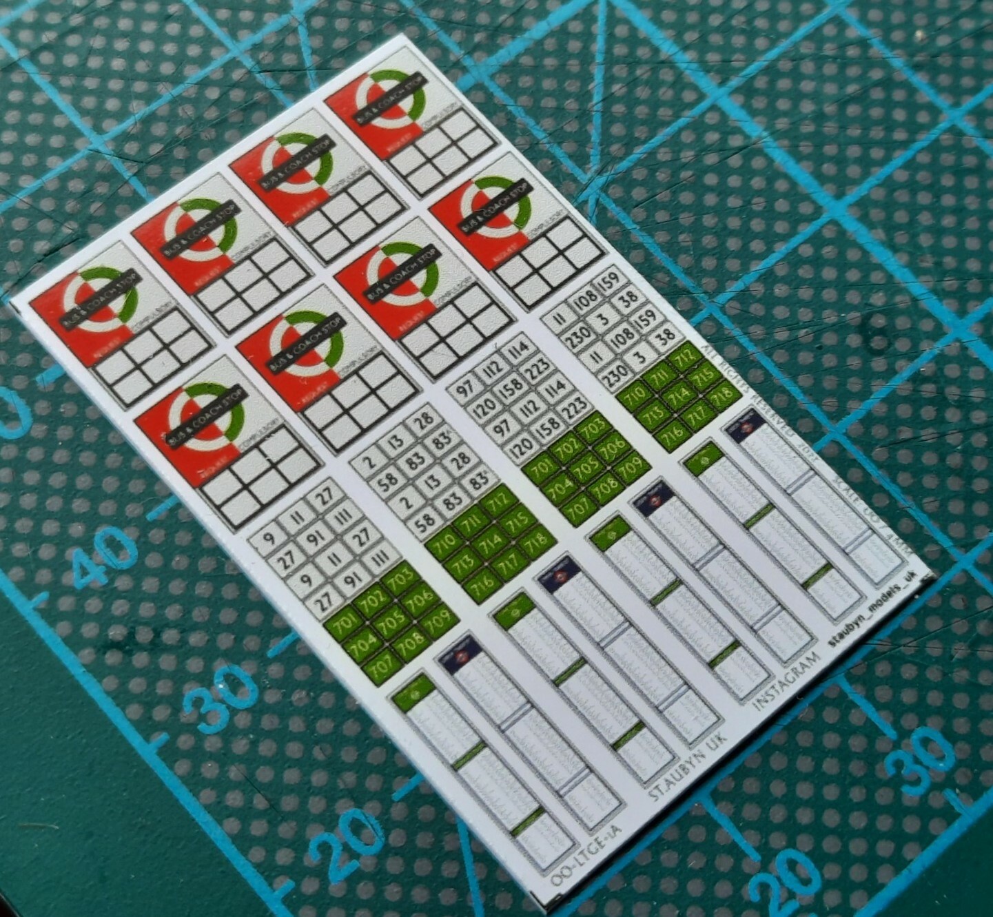 OO GAUGE BUS COACH FLAG STOP TIMETABLE E-PLATE DECAL KIT LONDON ...