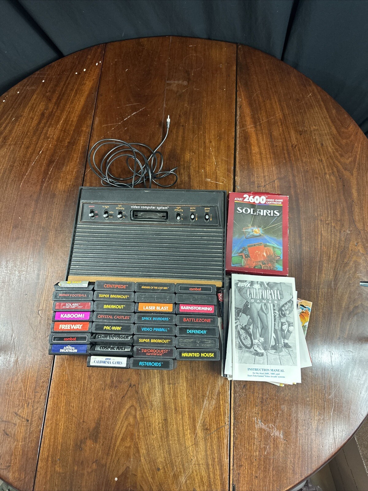 Atari 2600 Six Switch Untested Console With 30 Games And Lot Of Manuals ...