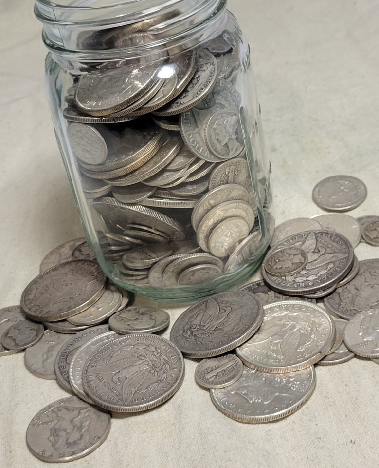 Mason Jar Silver Coin Mixed Lot | ESTATE SALE LIQUIDATION | US Silver ...