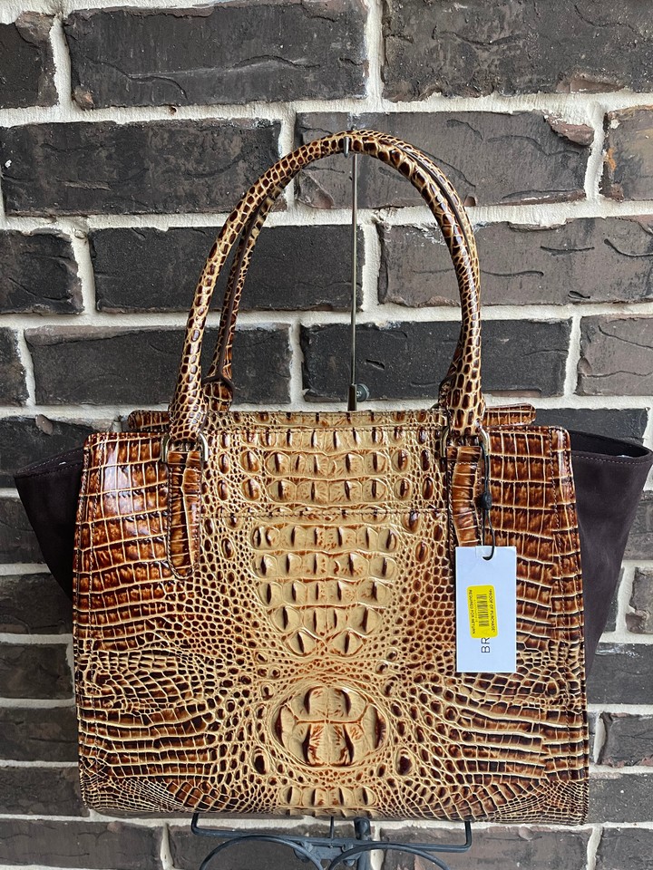 NWT BRAHMIN PETRA II Toasted HARMONIA Large work travel laptop Tote ...