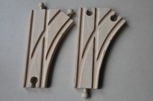 WOODEN RAILWAY - Pair of Long split switch track turn out Thomas Tank ...