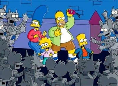 Itchy & Scratchy Land Robots Marge Lisa Bart Homer Film Camera The ...