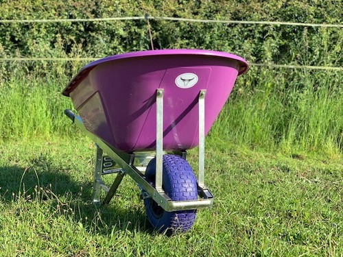 WHEELBARROW 160L PUNCTURE PROOF Tyre Wheel Heavy Duty Purple Stable ...