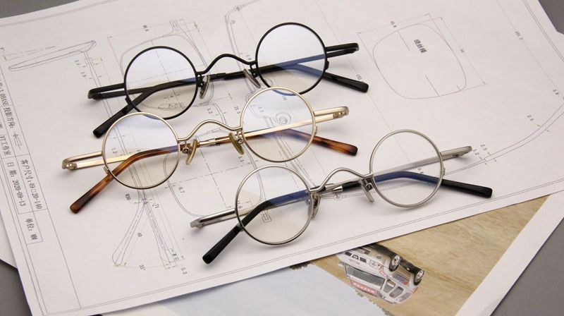 Vintage Small Round RX Glasses Retro Metal Full rim Eyeglass Frames 34 ...