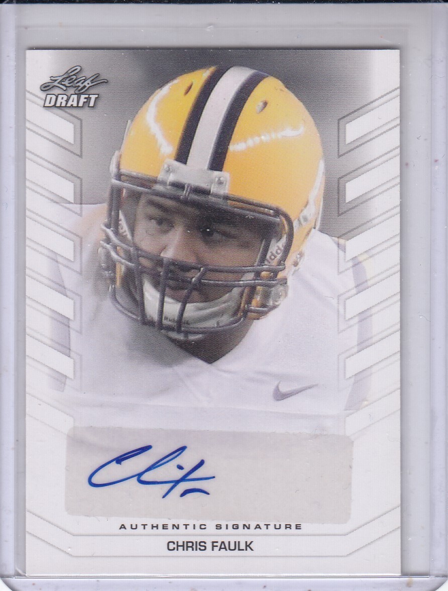 CHRIS FAULK 2013 Leaf Draft Autograph #BACF1 LSU Tigers | eBay