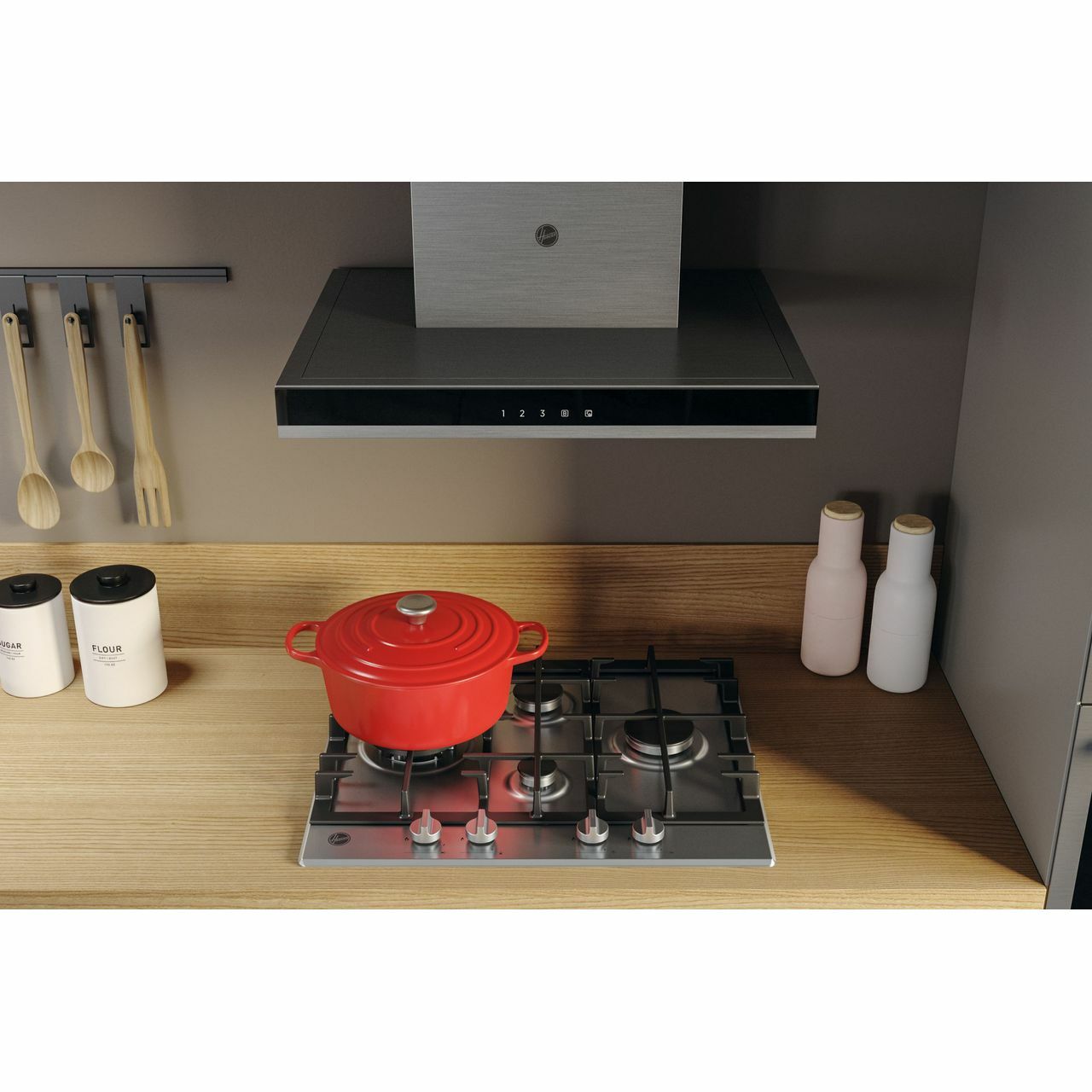 Hoover H-Hood 300 HTS6CBK3X 60cm, Stainless Steel Chimney Cooker Hood ...