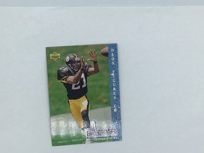 1993 DEON FIGURES PITTSBURGH STEELERS vintage MINT UPPER DECK 21 star ...