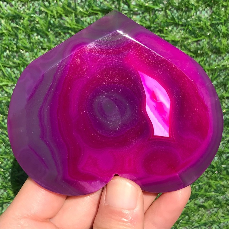 160G Rare Rose Pink Stone Geode Heart Crystal Specimen Energy Healing ...