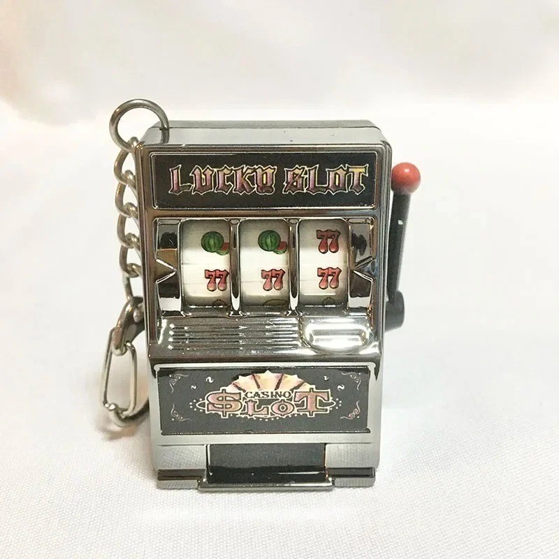 Fruit Machine Keychain Toy Cute Mini Slot Machine Key Ring Creative Car ...