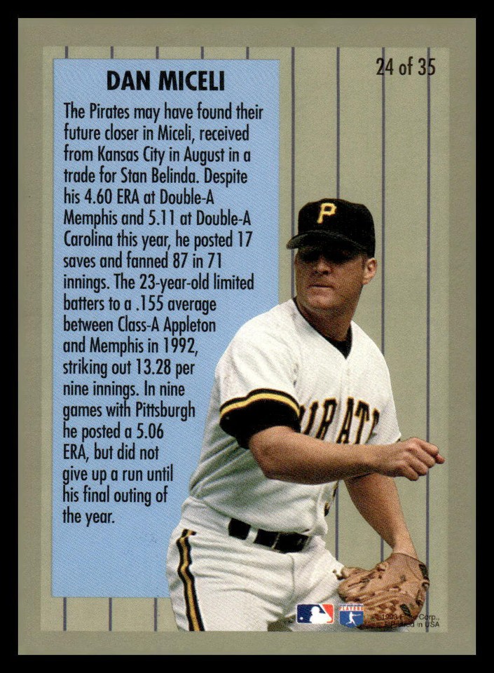 1994 Fleer 24 Dan Miceli Major League Prospects Insert | eBay