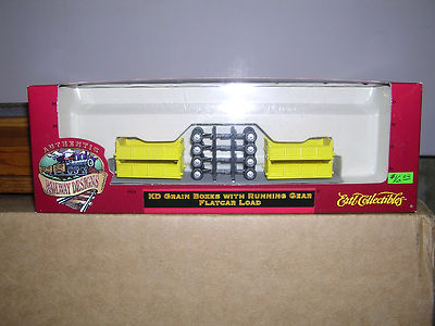 ERTL #4085 4-KD Grain Boxes w/Running Gear Flat Car Load Built-up H.O ...