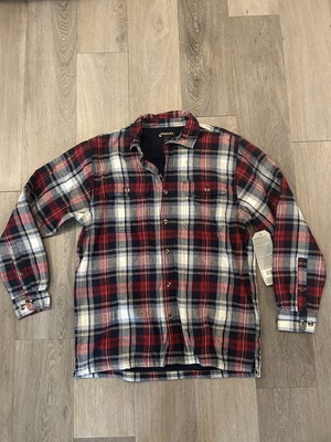 NWT Stanley Men’s Workwear Flannel Shirt Lined Size Large Button Up Red Blue | eBay