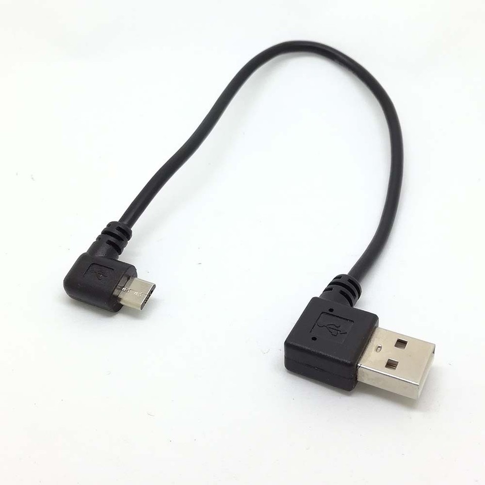 Short Right Angle 90° 2A Micro USB Quick Charger Charging Sync Data ...