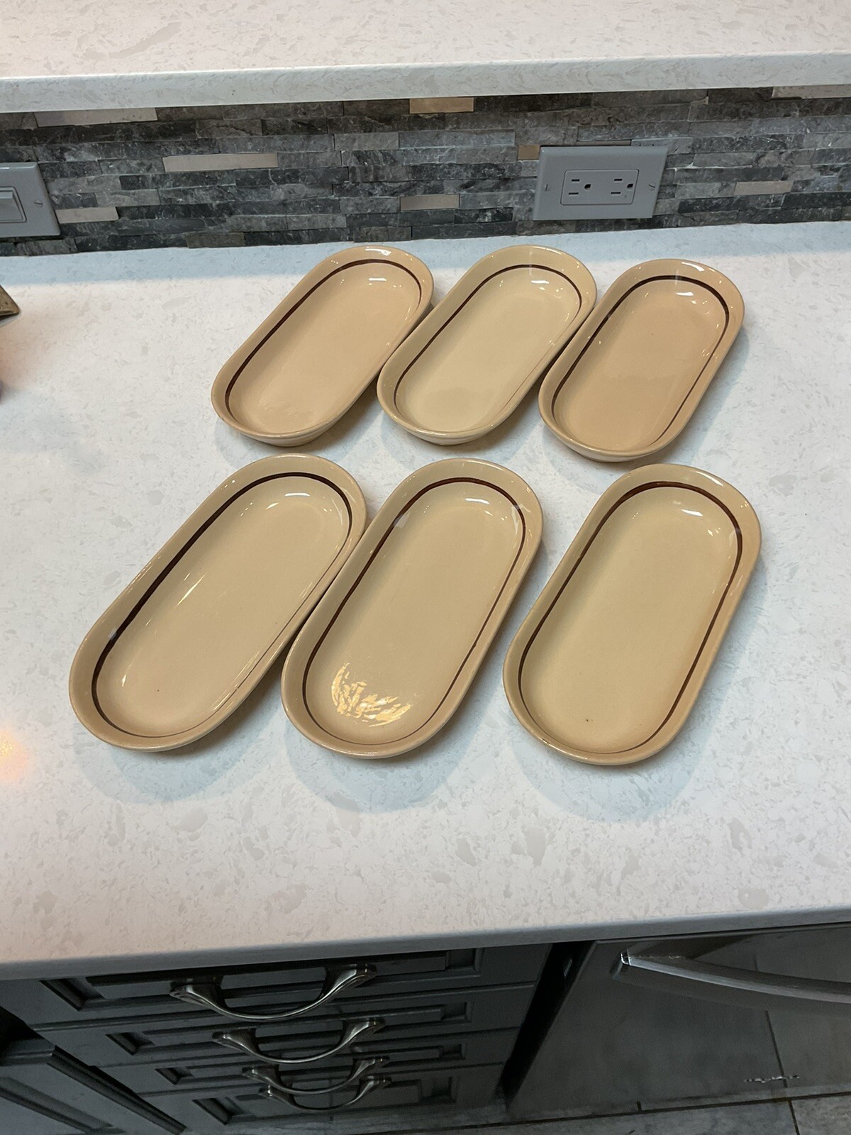 Vintage Shenango Inca Ware Oval Serving Bowl | 10" Beige Brown ...