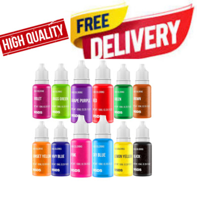Food Coloring Liquid Set - 12 Vibrant Color Food Grade Food Coloring ...