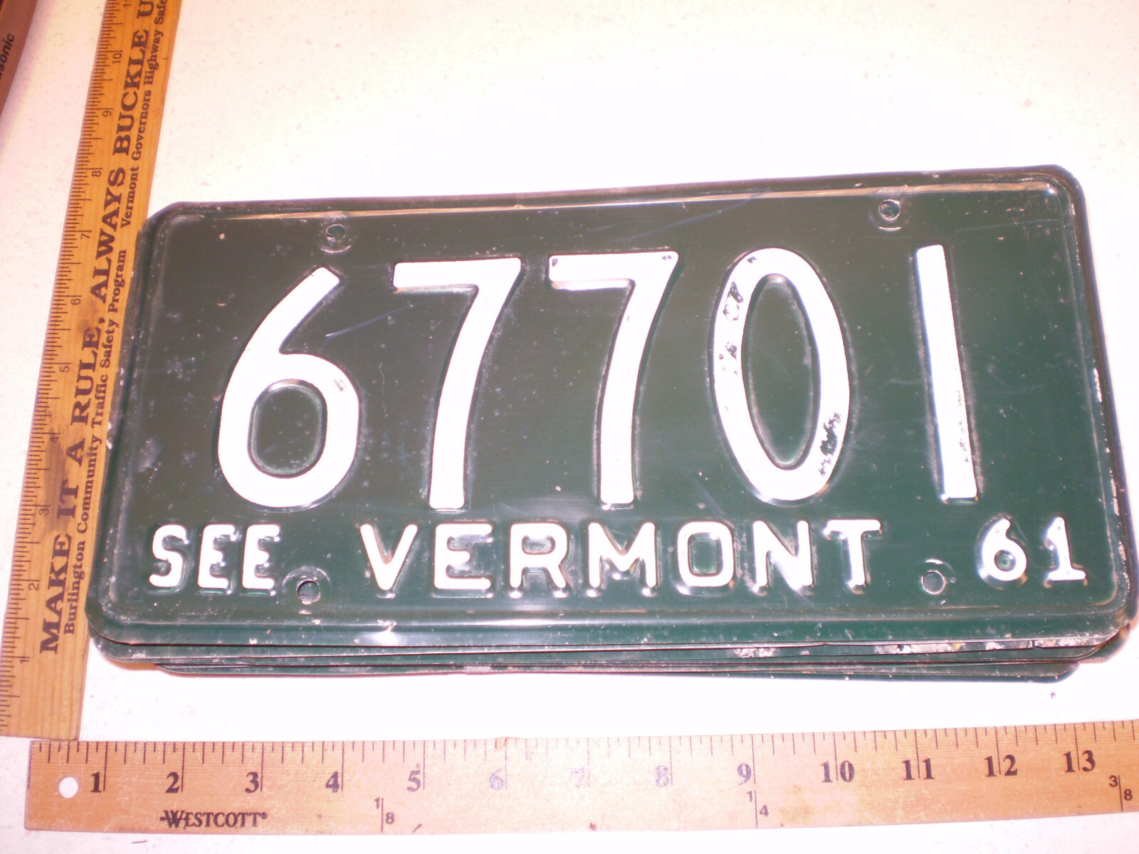 1961 61 VERMONT VT LICENSE PLATE 67701 | eBay