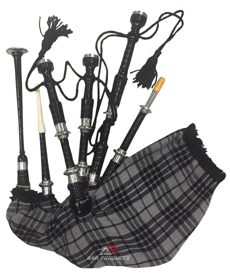 Full Size Bagpipe Great Highland Various Tartans with Chanter, Tutor ...