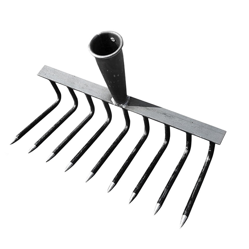 hot High Carbon Steel Nail Rake 4/7/9/12 Teeth Gardening Weeding Rake ...