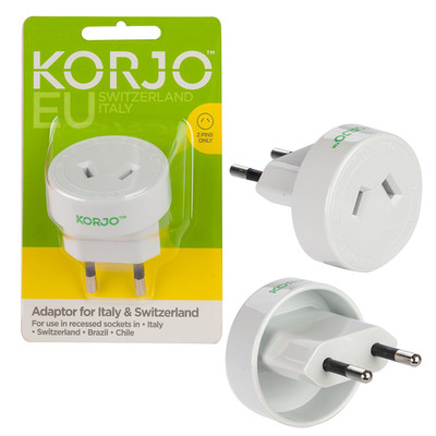 Korjo Travel Adaptor For Europe Italy & Switzerland From Australia New ...