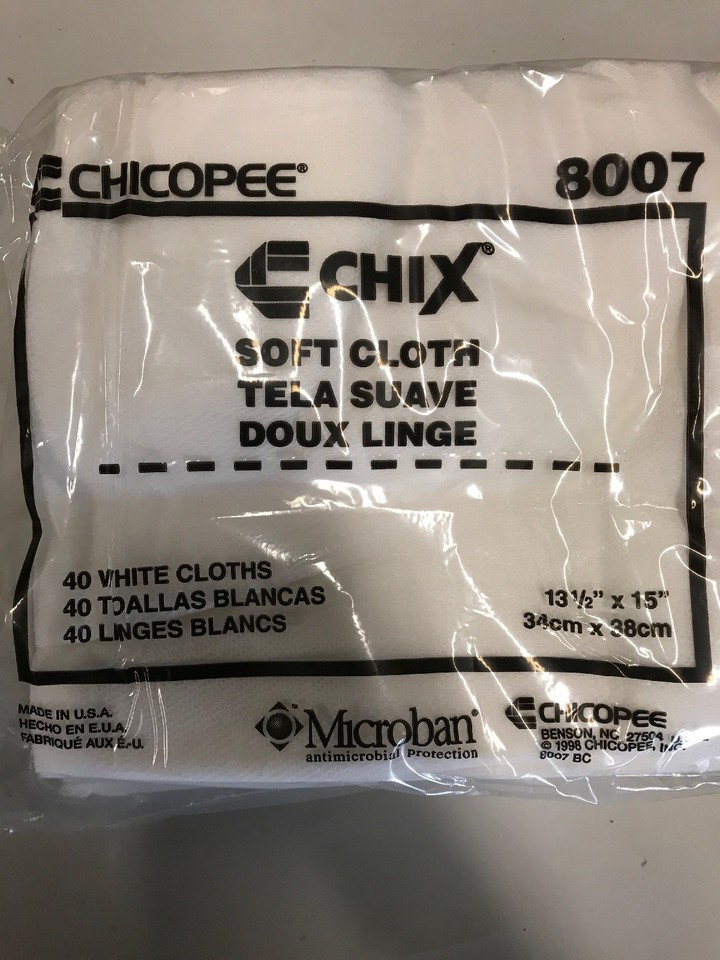 80 Chicopee White Soft Cloth 13" x 15" (CHI8007) CHIX Microban Free ...