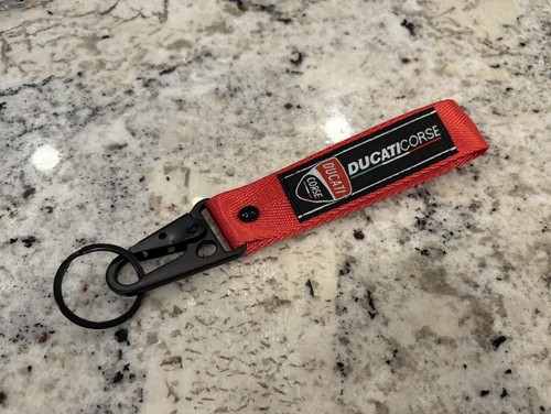 New Black Red Ducati Corse Double Sided Motorcycle Keychain - US Seller ...
