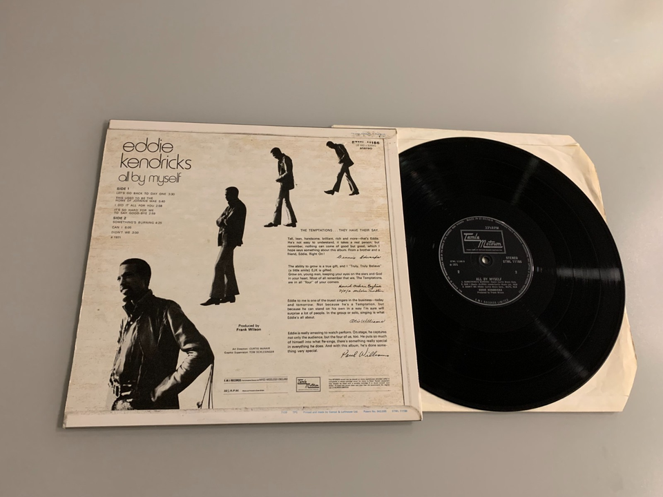 EDDIE KENDRICKS..ALL BY MYSELF.. RARE UK FIRST ISSUE ALBUM..STML 11186 ...