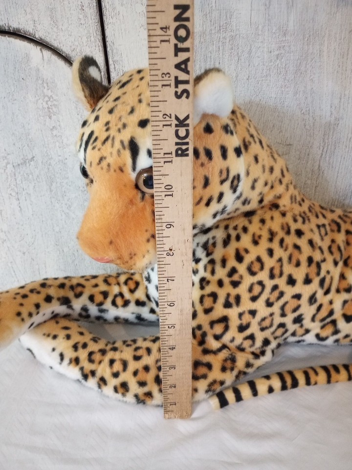 Vintage Realistic Leopard Cat Stuffed Animal Plush jumbo Large | eBay