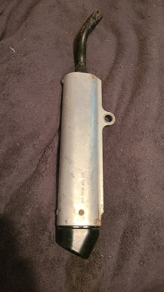 YZ85 Exhaust Silencer OEM Muffler Pipe Silver Yamaha YZ80 YZ 80 85 1993 ...