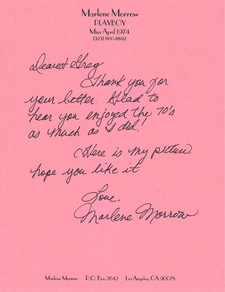 Marlene Morrow VINTAGE! w/ COA Signed Promo Playboy Playmate April 1974 ...