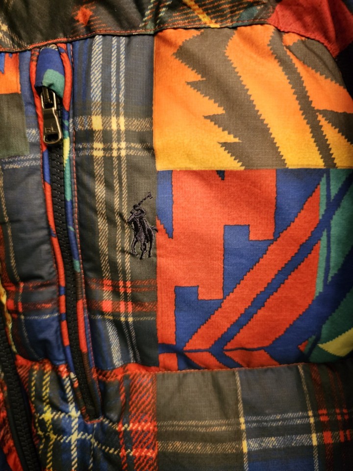 Polo Ralph Lauren XXLarge Patchwork Puffer Jacket Southwestern RRL Down ...