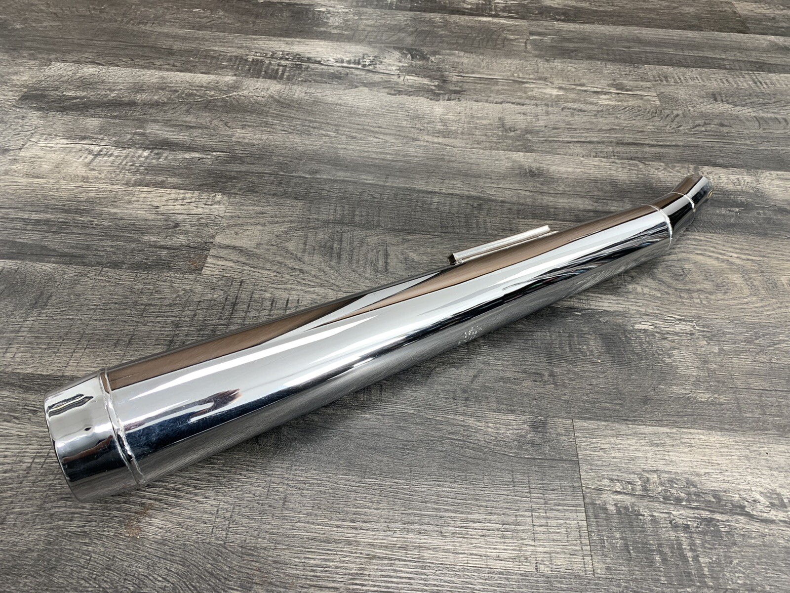 Dunstall Super Silencer Large Exit Open End Chrome Muffler Exhaust Pipe ...