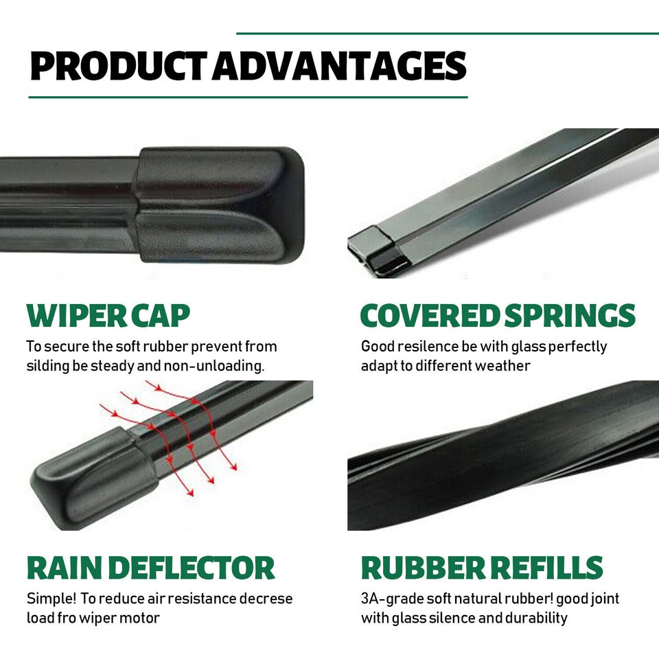 OEM Quality Windshield Wiper Blades Streak-Free Spotless 22inch+22inch ...
