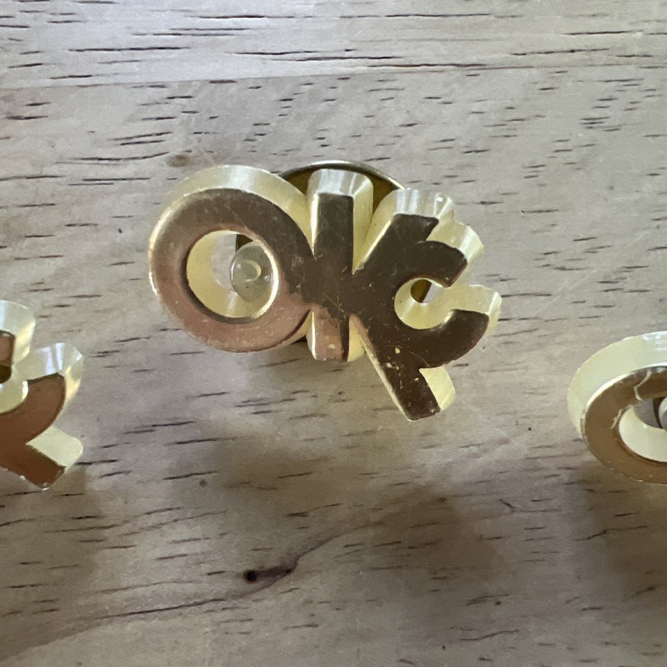Vintage Oklahoma City OKC Gold Tone Plastic Metal Pinback Button 3 Pins ...