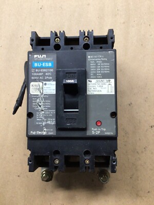 FUJI ELECTRIC BU-ESB 600V 100A CIRCUIT BREAKER BU-ESB2100 #4018F123PR6 ...